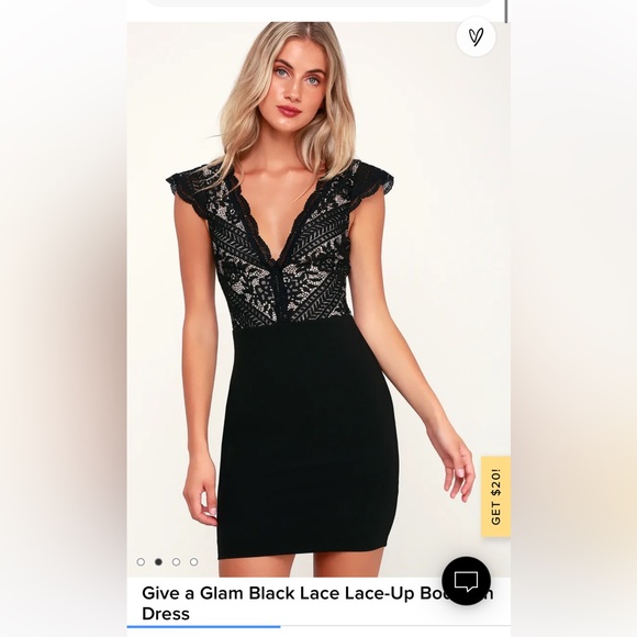 Lulus | Dresses | Lulus Give A Glam Black Lace Laceup Bodycon Dress ...
